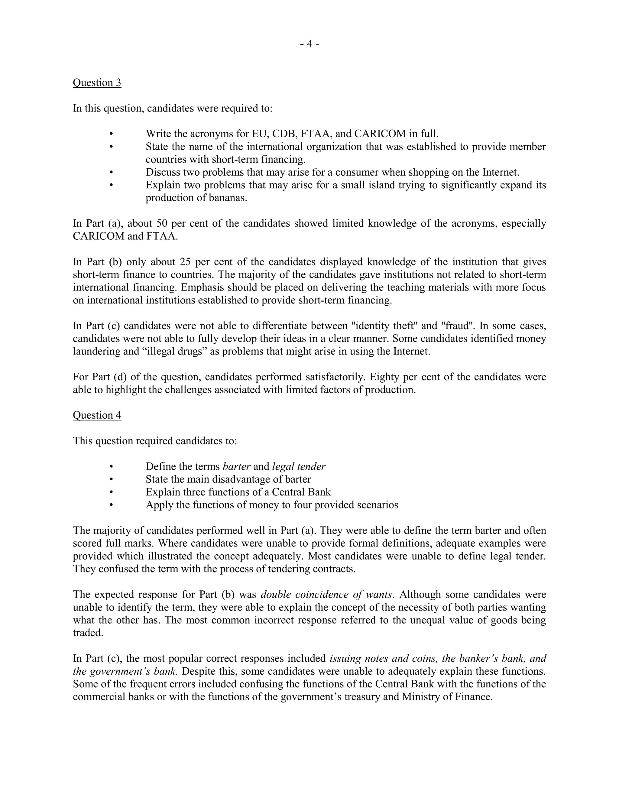 CXC CSEC Syllabus for Economics | PDF