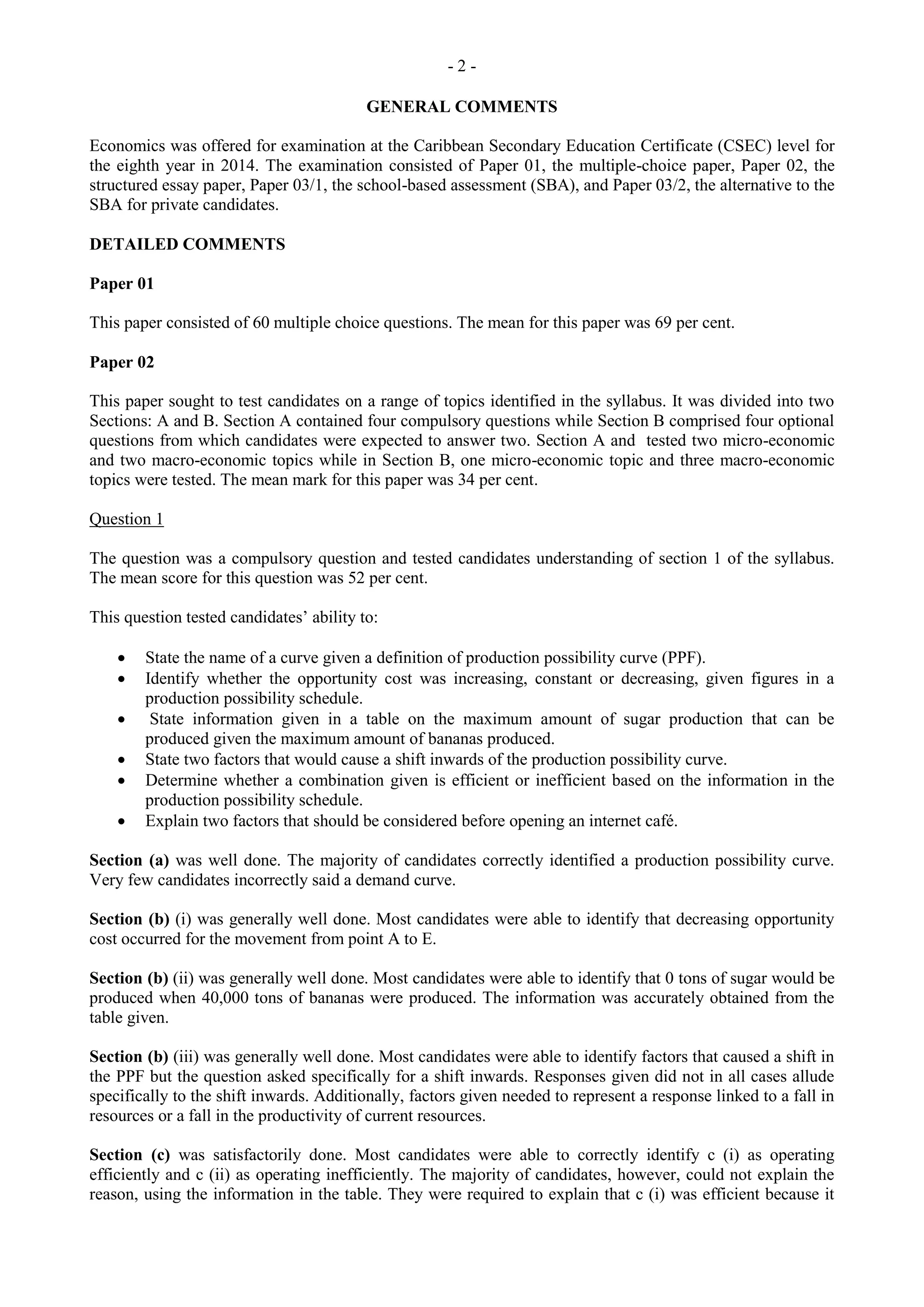 CXC CSEC Syllabus for Economics | PDF