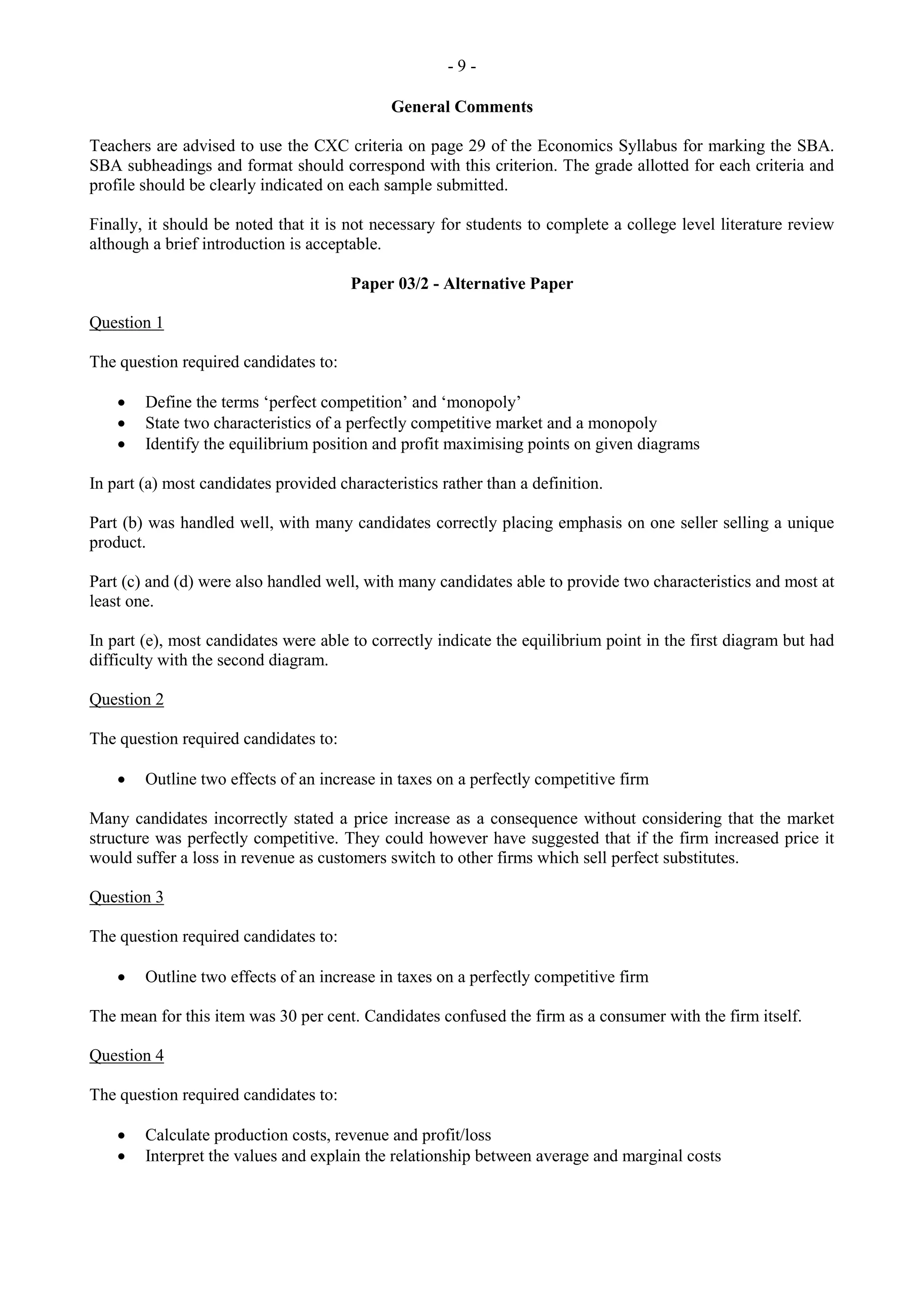 CXC CSEC Syllabus for Economics | PDF