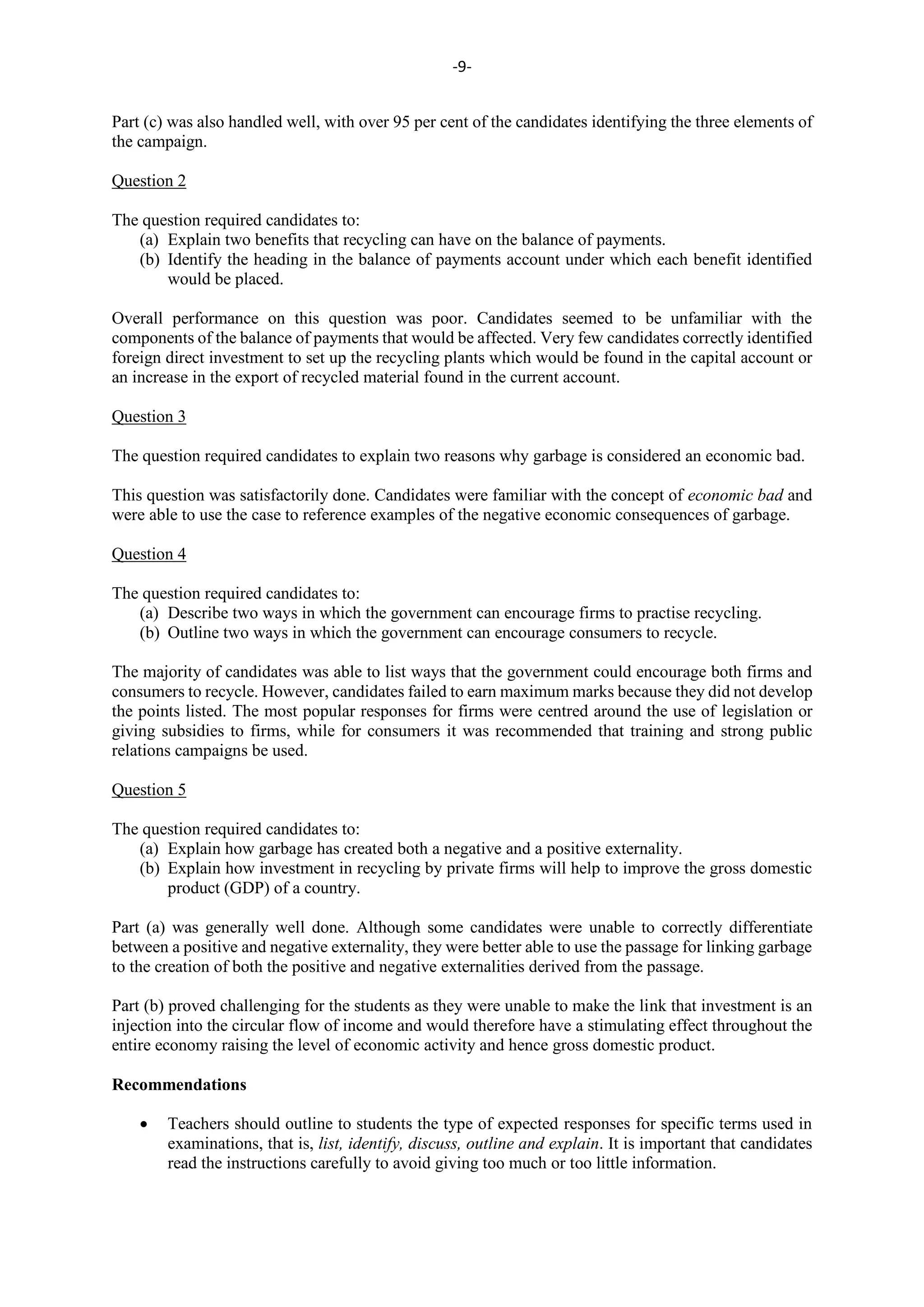 CXC CSEC Syllabus for Economics | PDF