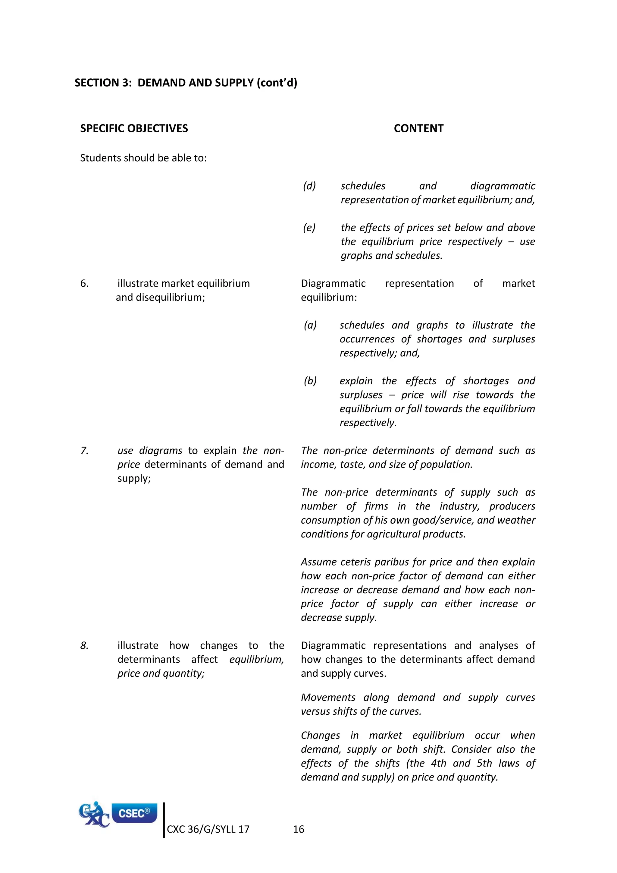 CXC CSEC Syllabus for Economics | PDF | Educational Assessment | Education