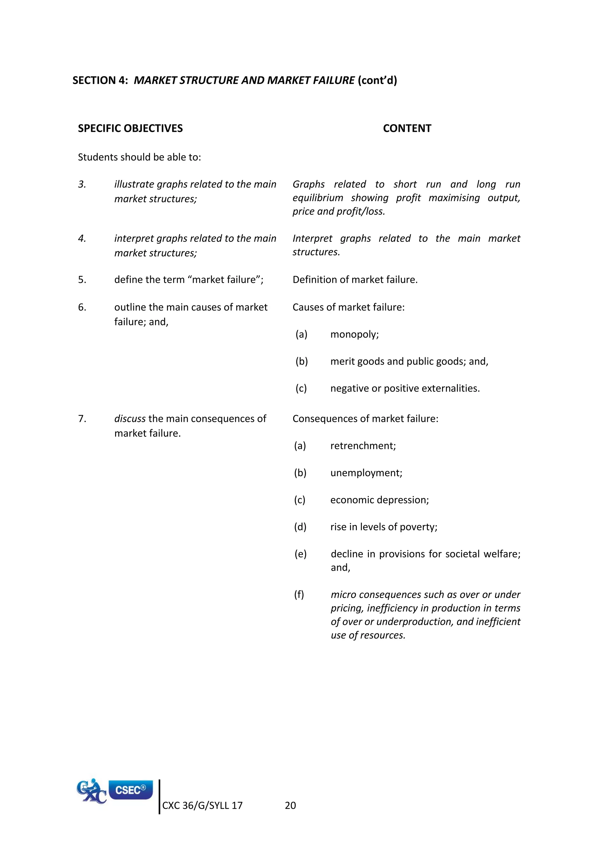 CXC CSEC Syllabus for Economics | PDF