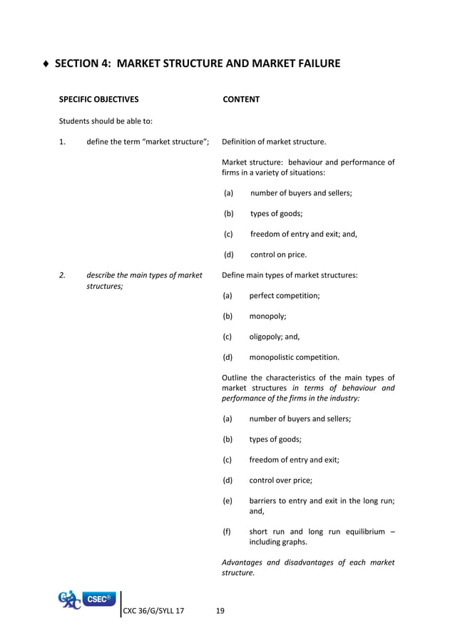 CXC CSEC Syllabus for Economics | PDF | Educational Assessment | Education
