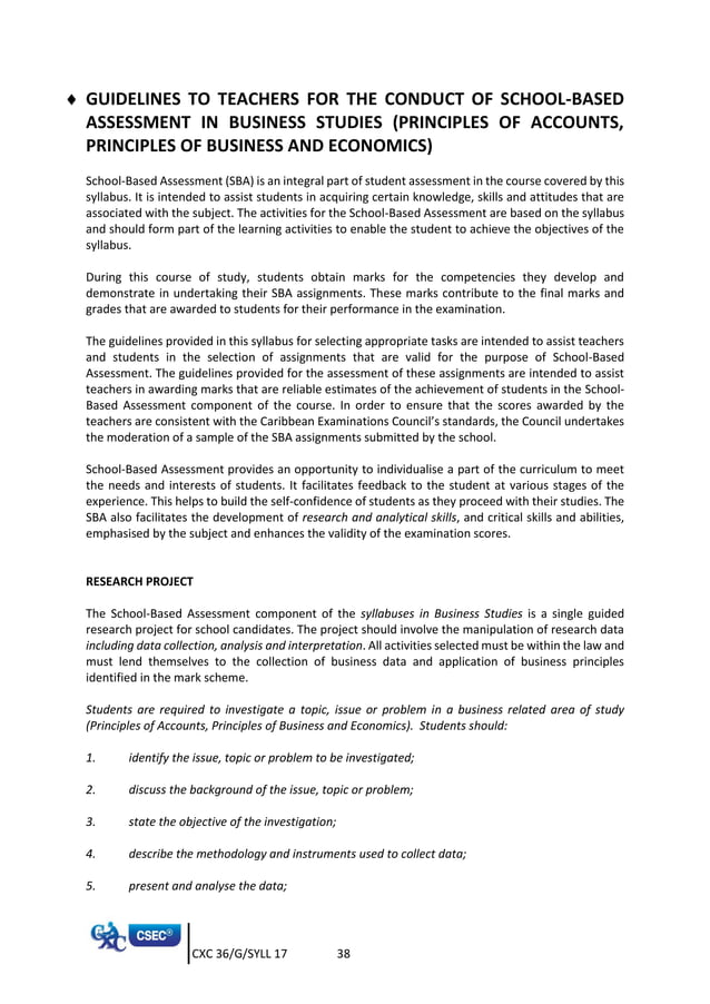 CXC CSEC Syllabus for Economics | PDF | Educational Assessment | Education