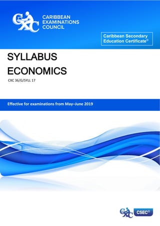 CXC CSEC Syllabus for Economics | PDF