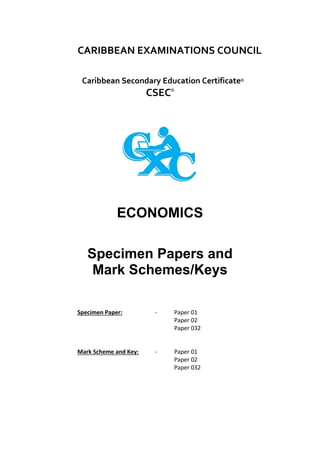 CXC CSEC Syllabus for Economics | PDF