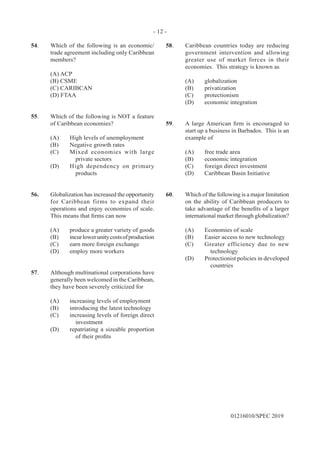 CXC CSEC Syllabus for Economics | PDF