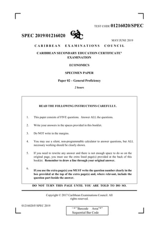 CXC CSEC Syllabus for Economics | PDF