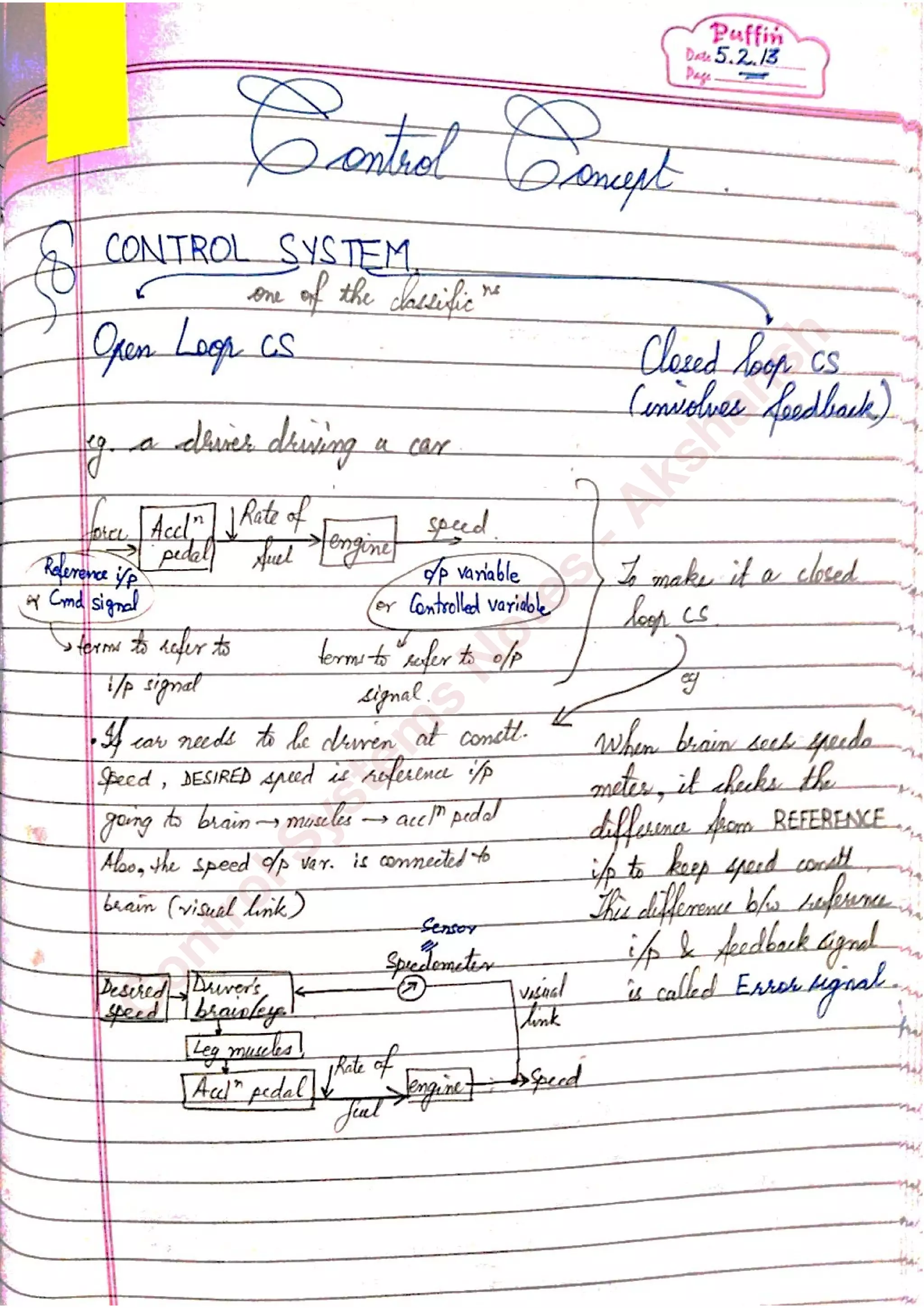 Control Systems notes | PDF