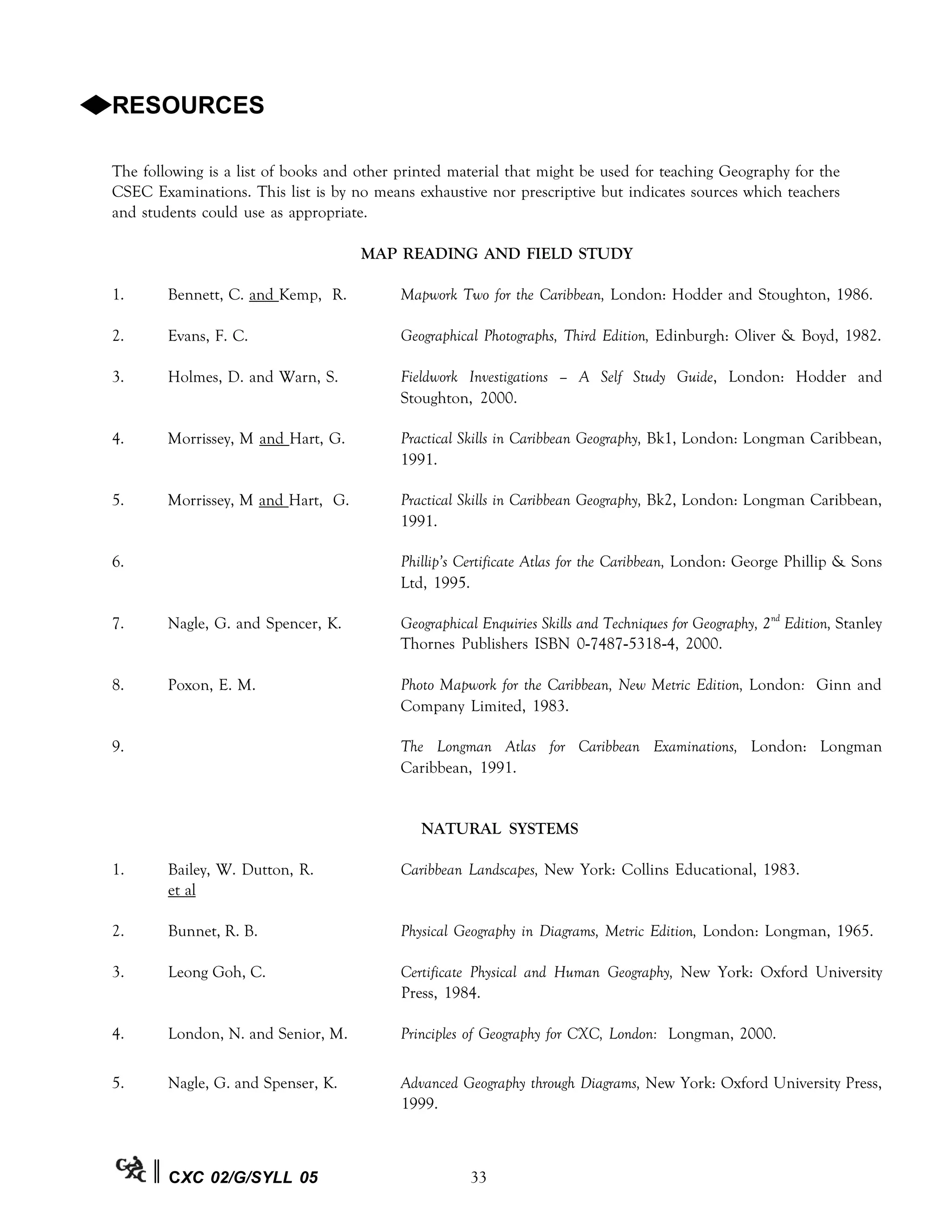 Csec geography syllabus | PDF