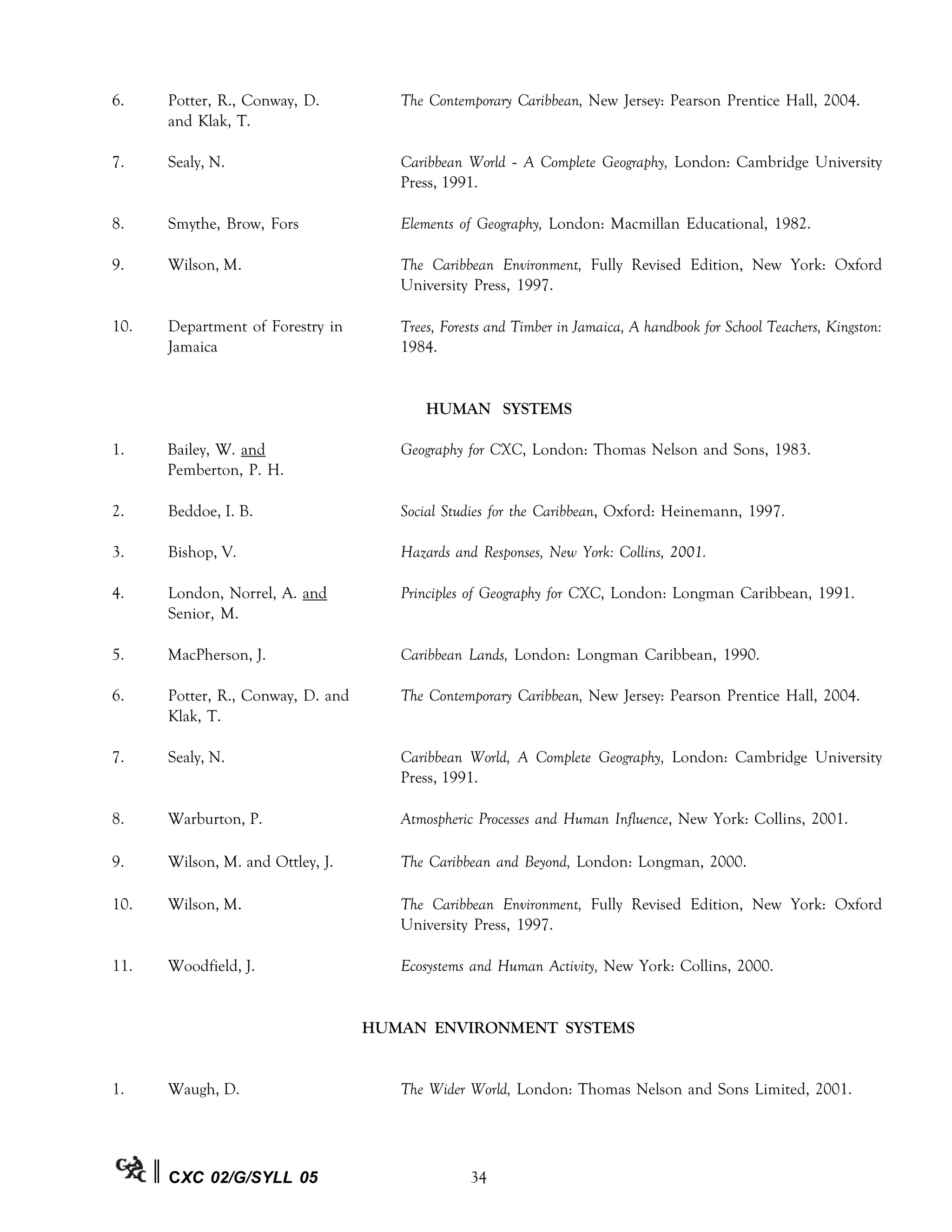 Csec geography syllabus | PDF