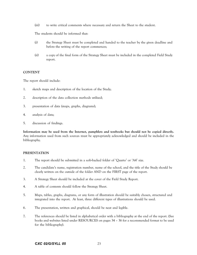 Csec geography syllabus | PDF | Educational Assessment | Education