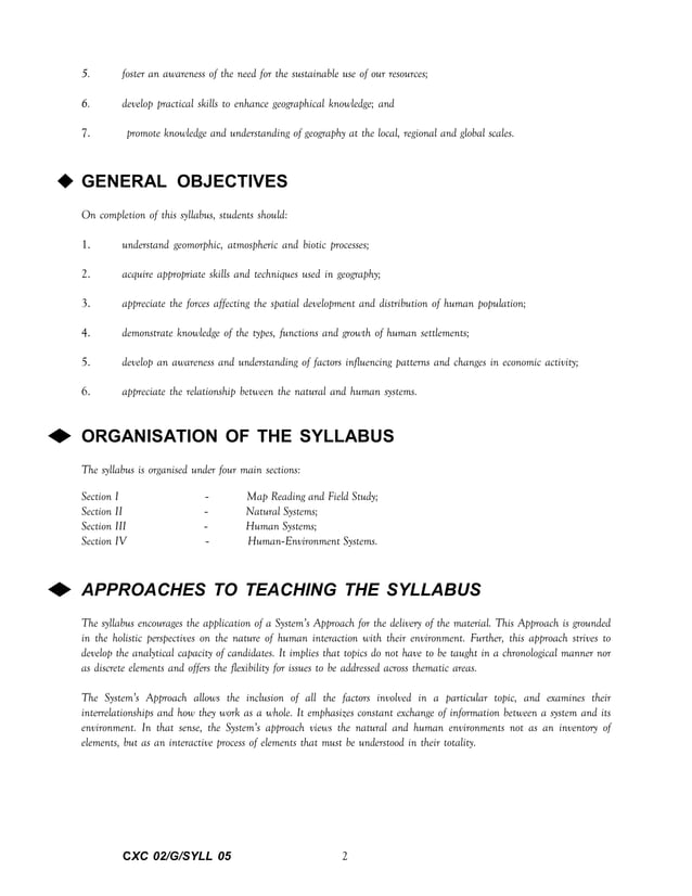 Csec geography syllabus | PDF | Educational Assessment | Education