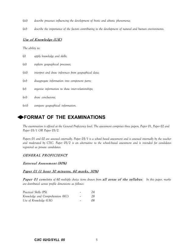 Csec geography syllabus | PDF | Educational Assessment | Education