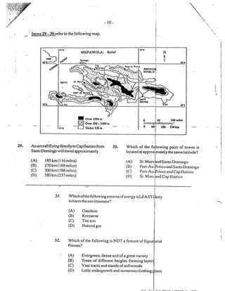 CSEC GEOGRAPHY PAPER 1- 2003 | PDF