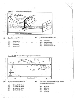 CSEC GEOGRAPHY PAPER 1- 2003 | PDF
