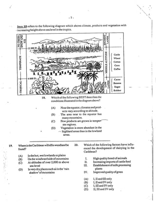 CSEC GEOGRAPHY PAPER 1- 2003 | PDF