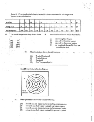 CSEC GEOGRAPHY PAPER 1- 2003 | PDF