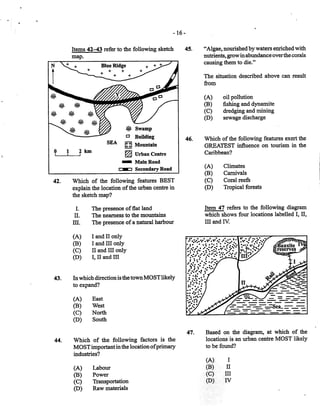 CSEC GEOGRAPHY PAPER 1- JUNE 2015 | PDF