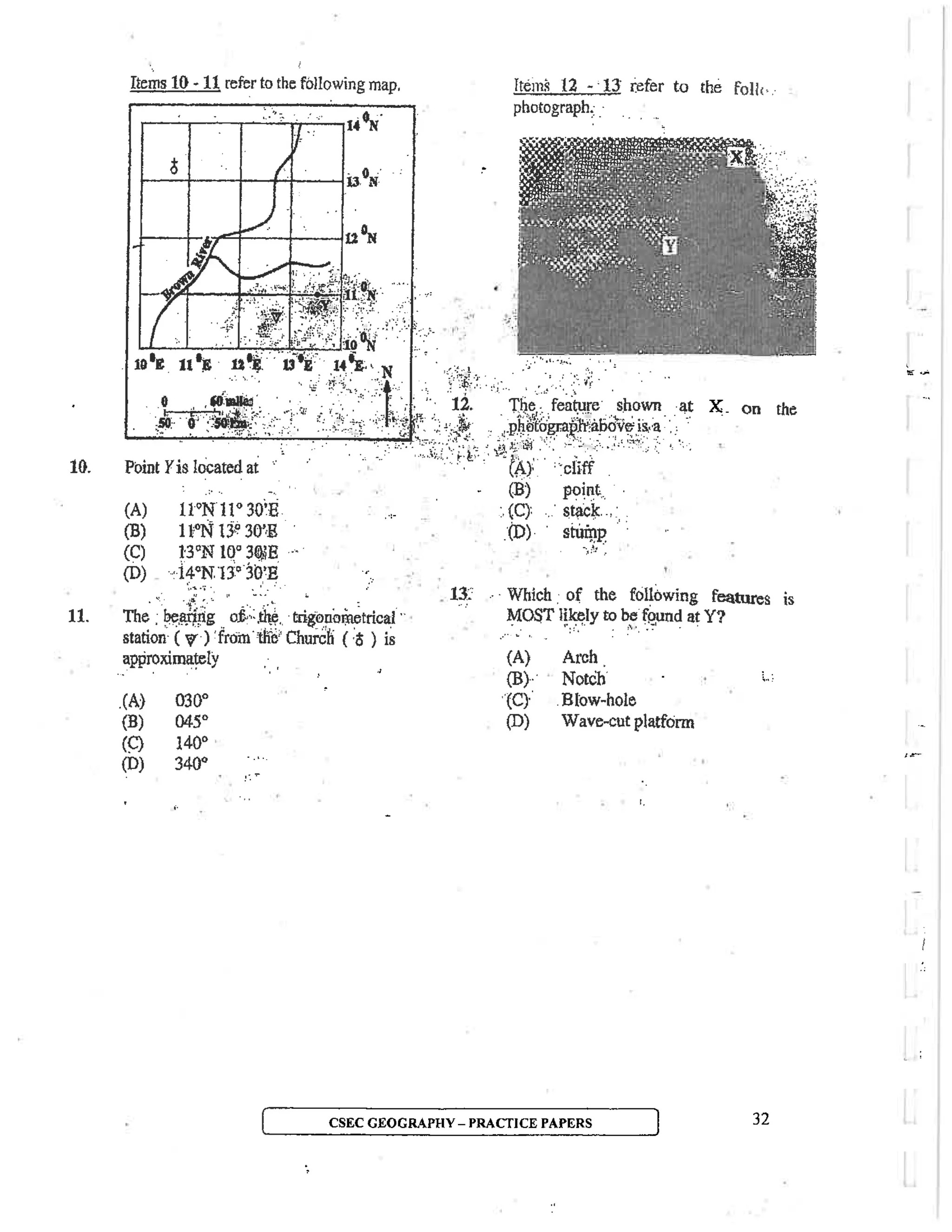 CSEC Geography Multiple Choice practice questions | PDF