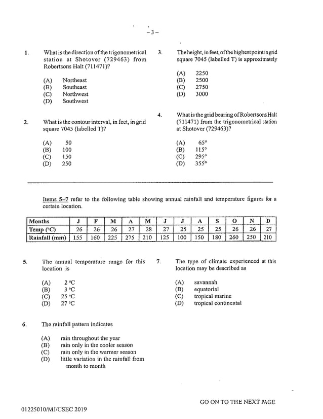 CSEC GEOGRAPHY PAPER 1- 2019 | PDF