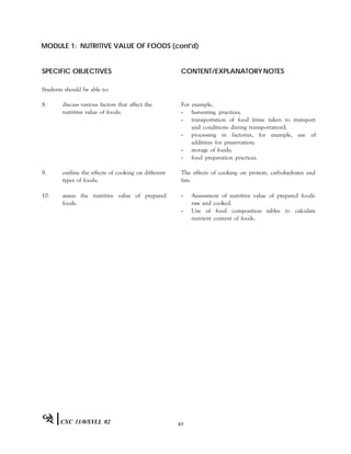 Csec home ec syllabus | PDF