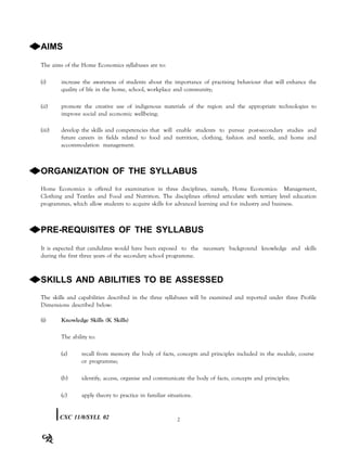 Csec home ec syllabus | PDF