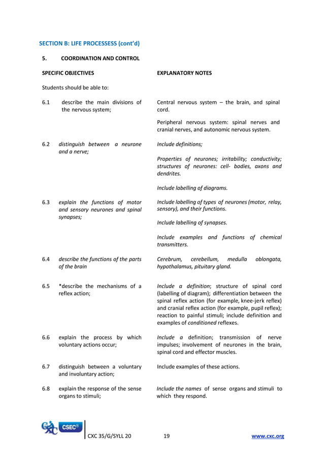 Csec human and social biology syllabus with specimen papers 2022 | PDF ...
