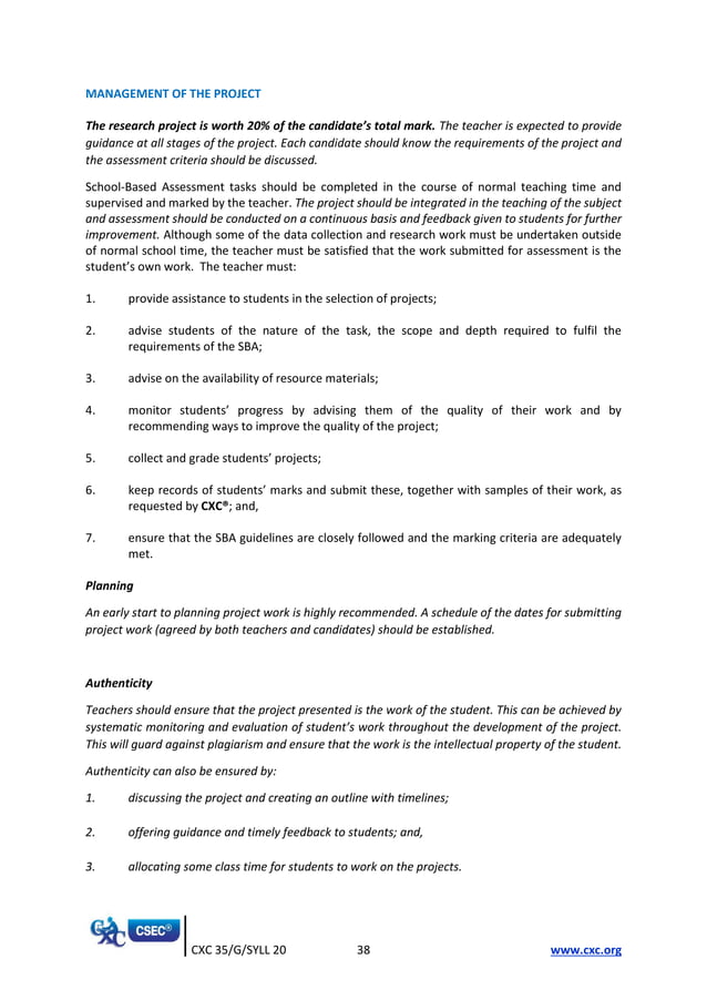 Csec human and social biology syllabus with specimen papers 2022 | PDF ...