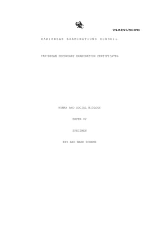 Csec human and social biology syllabus with specimen papers 2022 | PDF