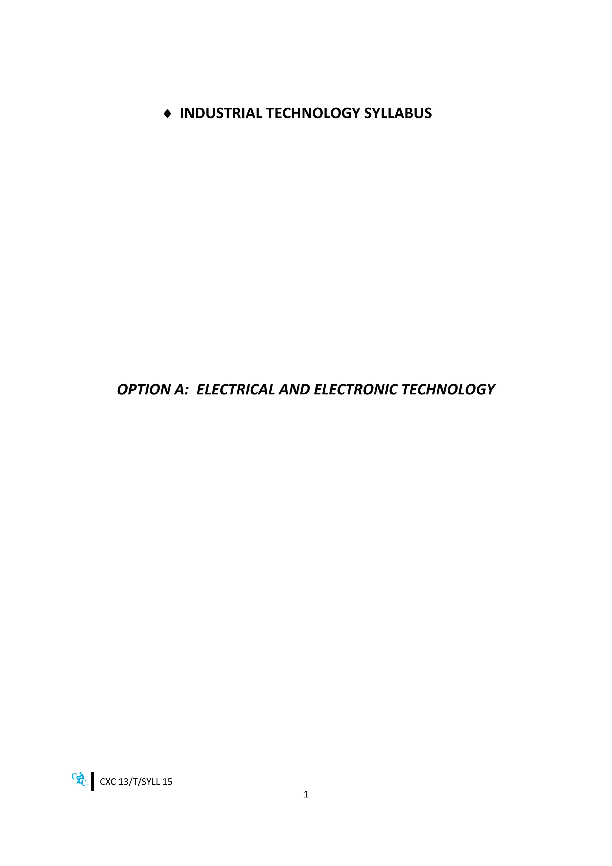 CSEC Industrial Technology Syllabuses (1).pdf | Education industry | Industries