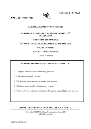 CSEC Industrial Technology Syllabuses (1).pdf | Education industry | Industries