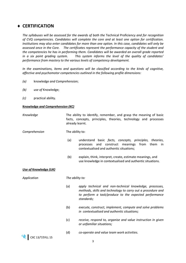 CSEC Industrial Technology Syllabuses (1).pdf | Education industry ...