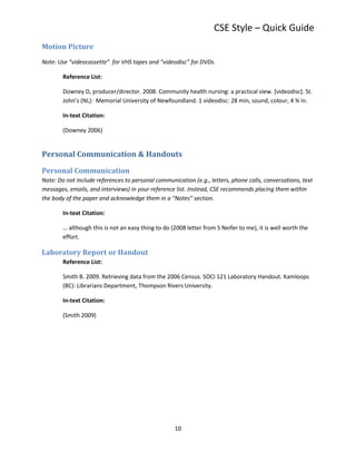 CSE Citation Style | PDF | Medical Health