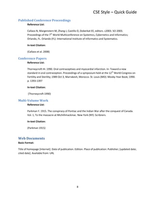 CSE Citation Style | PDF | Medical Health