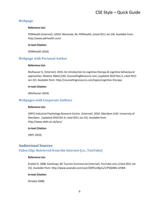 CSE Citation Style | PDF | Medical Health