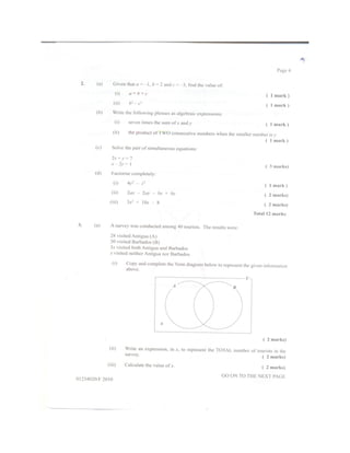 Csec mathematics may 2010 | PDF | Education industry | Industries