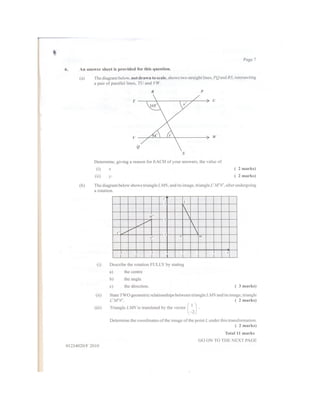 Csec mathematics may 2010 | PDF