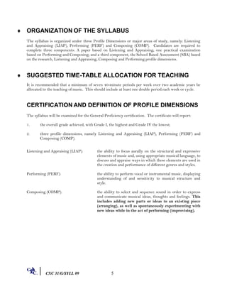 CXC CSEC Syllabus for Music | PDF