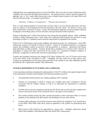 CXC CSEC Syllabus for Music | PDF