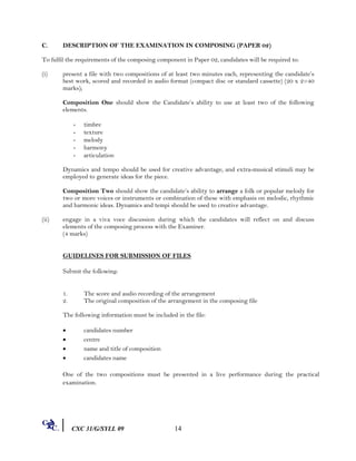 CXC CSEC Syllabus for Music | PDF