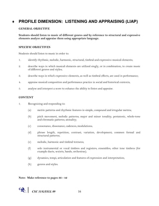 CXC CSEC Syllabus for Music | PDF