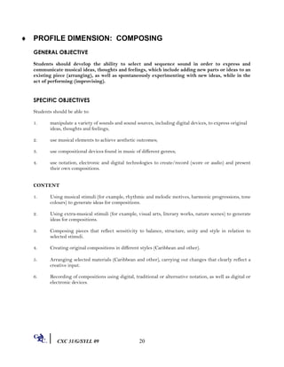 CXC CSEC Syllabus for Music | PDF