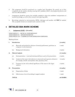 CXC CSEC Syllabus for Music | PDF