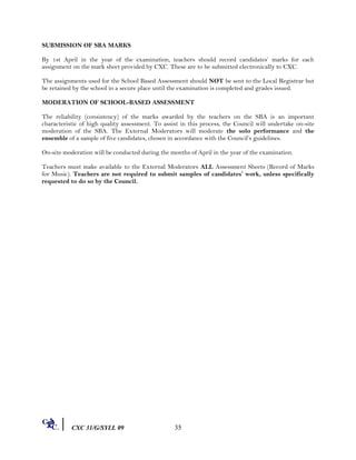CXC CSEC Syllabus for Music | PDF