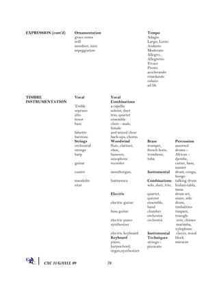 CXC CSEC Syllabus for Music | PDF