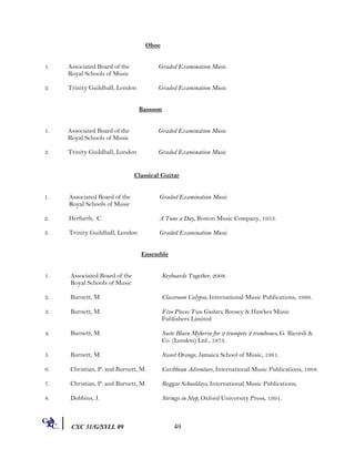 CXC CSEC Syllabus for Music | PDF