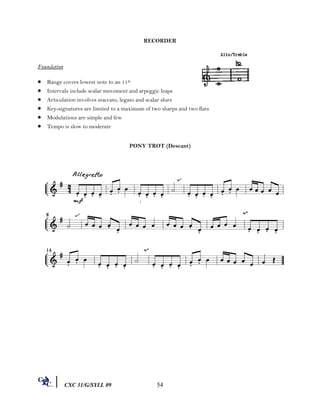 CXC CSEC Syllabus for Music | PDF