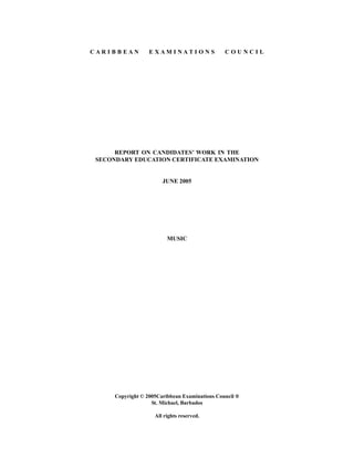 CXC CSEC Syllabus for Music | PDF