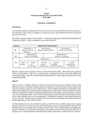 CXC CSEC Syllabus for Music | PDF